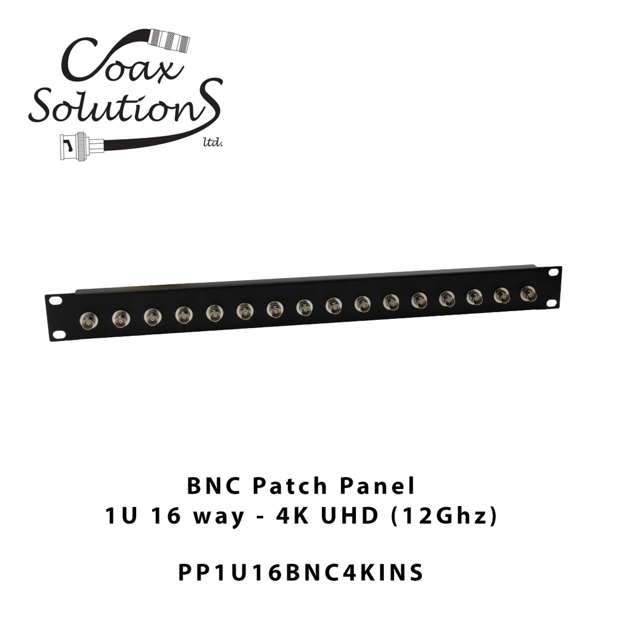 BNC Patch Panel-1U 16 port- 4K UHD BNC